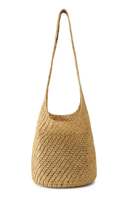 Helen Kaminski Crochet Raffia Shoulder Bag - Natural