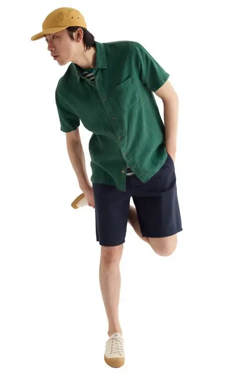 SEASALT CORNWALL Carne Short Sleeve Linen Button-up Shirt