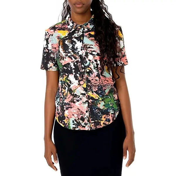 DAI MODA Abstract Print Fitted Shirt