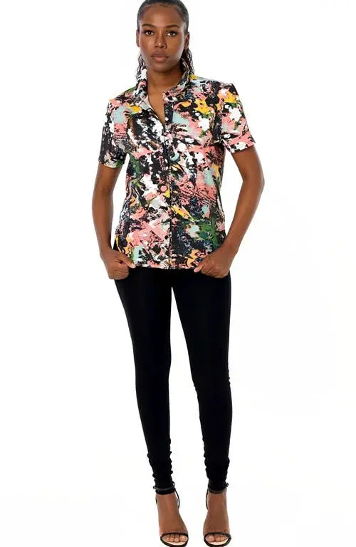 DAI MODA Abstract Print Fitted Shirt