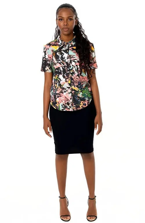 DAI MODA Abstract Print Fitted Shirt
