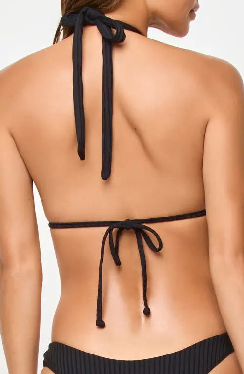 L*Space Kami Ribbed Bikini Top - Black