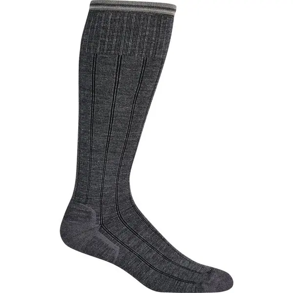 SOCKWELL High Rise Rib Wide Calf Compression Socks - Charcoal