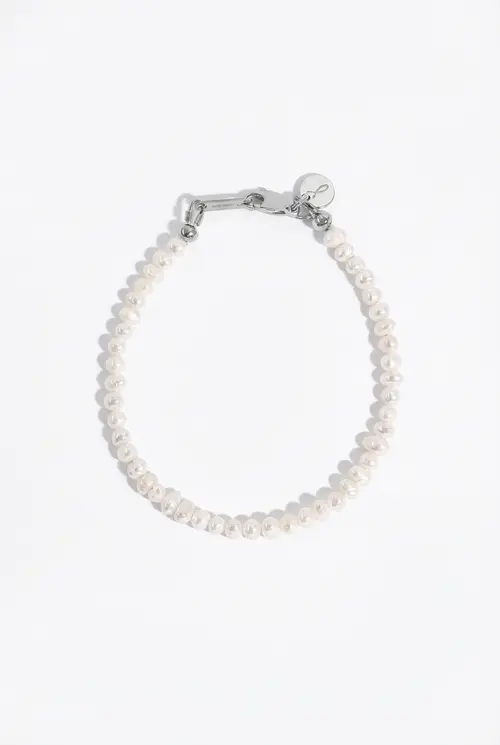 JOEY BABY Aa+ Freshwater Pearl And Stainless Steel Bracelet - Metallic Silver