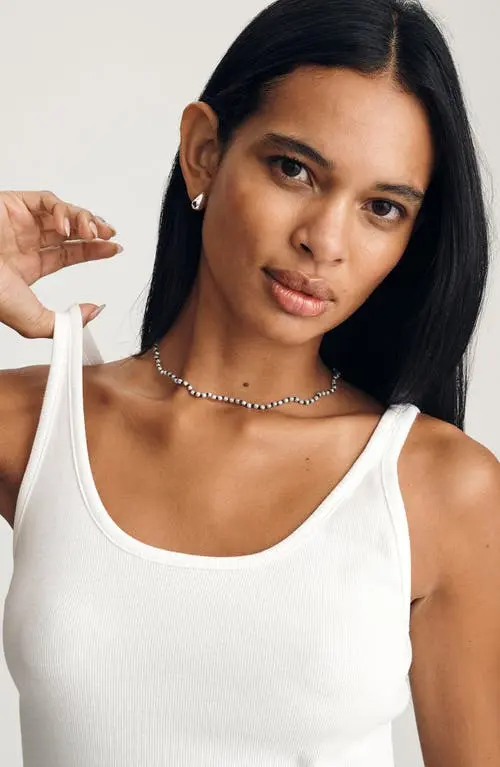 MAVI Scoop Neck Ribbed Stretch Cotton Tank