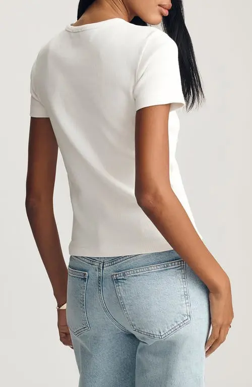 MAVI Ribbed Stretch Cotton Crewneck T-shirt