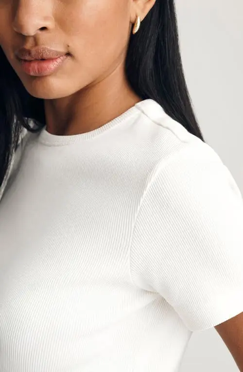 MAVI Ribbed Stretch Cotton Crewneck T-shirt