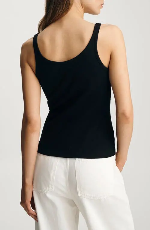 MAVI Scoop Neck Ribbed Stretch Cotton Tank