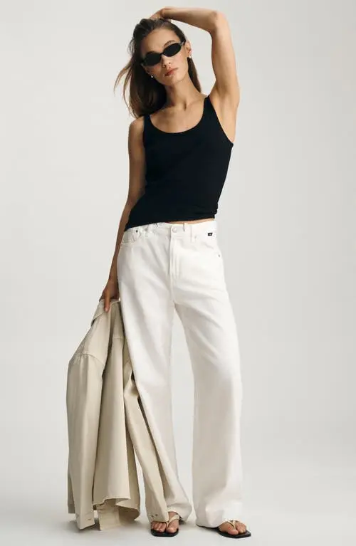 MAVI Scoop Neck Ribbed Stretch Cotton Tank