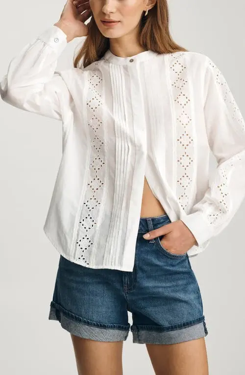 MAVI Pintuck & Eyelet Shirt - White