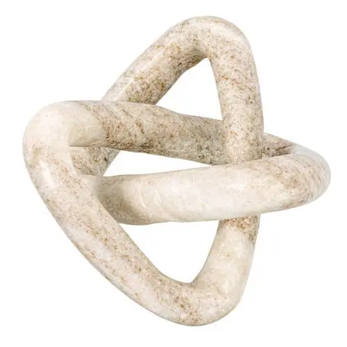STORIED HOME Modern Decorative Marble Link Knot - Beige