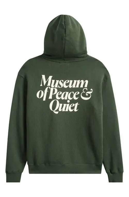 MUSEUM OF PEACE & QUIET Mid Century Terry Hoodie With Retro Logo Graphics