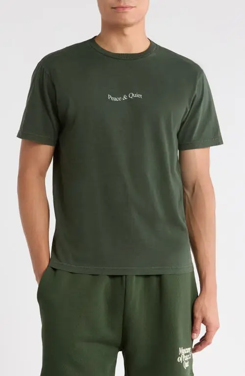 MUSEUM OF PEACE & QUIET Wordmark Graphic Cotton T-shirt - Forest