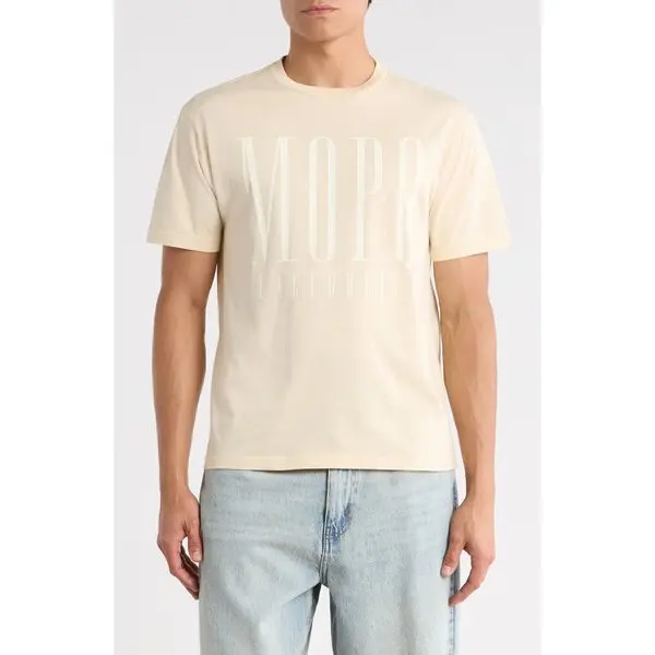 MUSEUM OF PEACE & QUIET Headline Graphic Cotton T-shirt - Bone