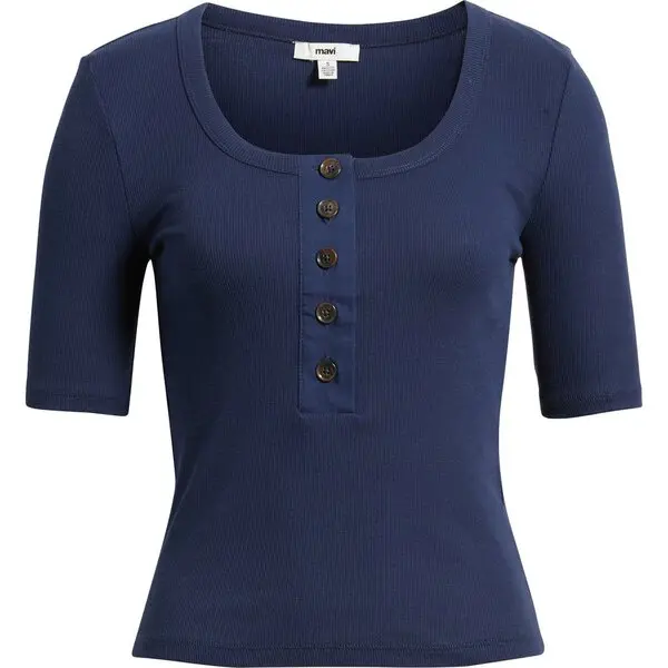MAVI Scoop Neck Henley Tee