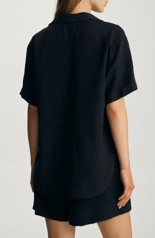 MAVI Short Sleeve V-neck Shirt - Black