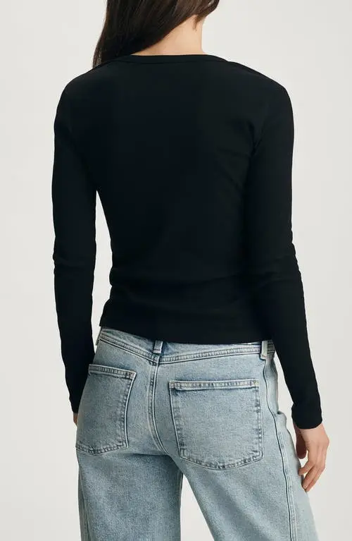 MAVI Stretch Cotton Rib Henley