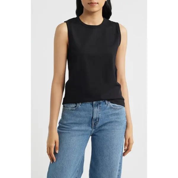 MAVI Cotton Muscle Tank - Black