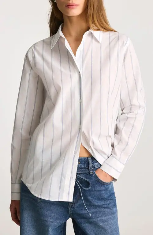 MAVI Stripe Relaxed Fit Cotton Button-up Shirt - Blue Striped