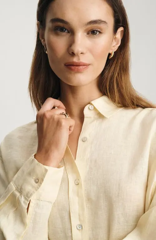 MAVI Relaxed Fit Linen Button-up Shirt