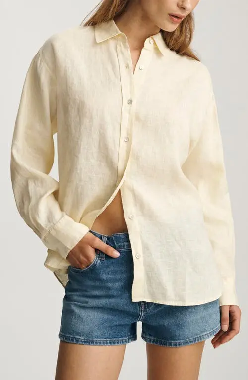MAVI Relaxed Fit Linen Button-up Shirt - Flan