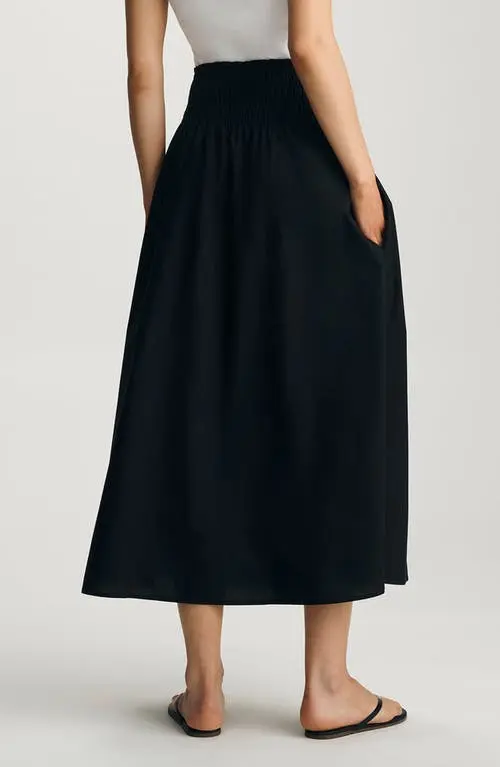 MAVI Smocked Waist Flare Maxi Skirt