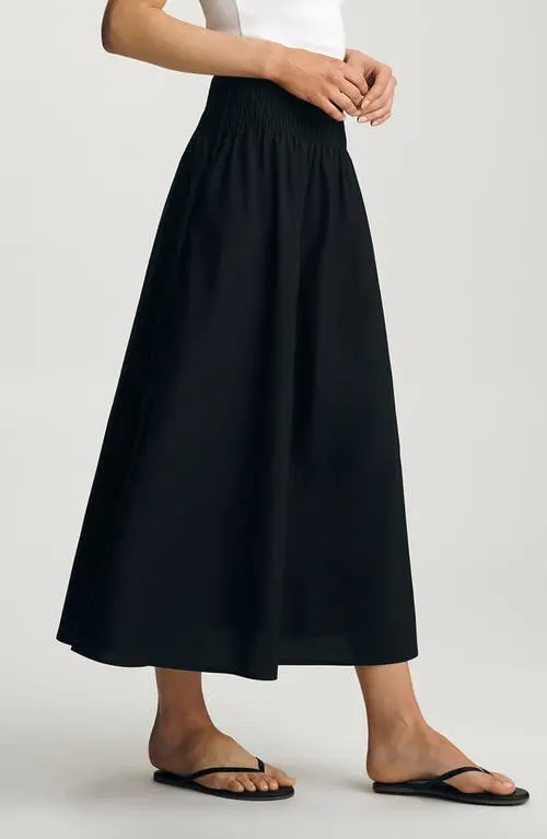 MAVI Smocked Waist Flare Maxi Skirt