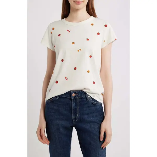 Rag & Bone Tomatoes Cotton Graphic Baby Tee - Ecru