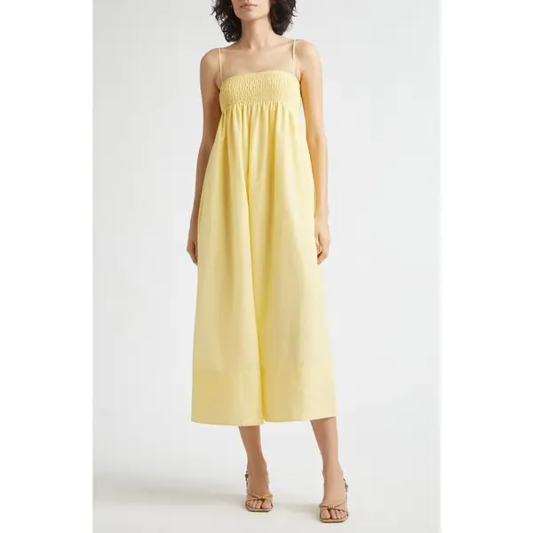 Vince Tie Front Cotton & Silk Maxi Sundress - Dandelion