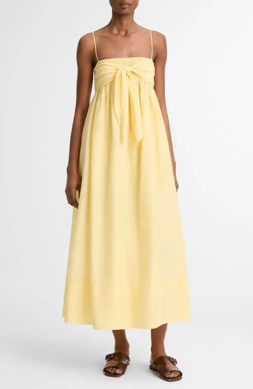 Vince Tie Front Cotton & Silk Maxi Sundress