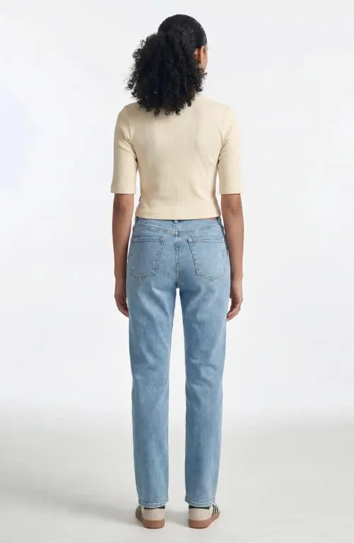 Brooklyn Industries Cropped Ribbed Henley Top