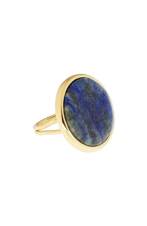 MARLYN SCHIFF Remy Semiprecious Stone Statement Ring - Gold Lapis