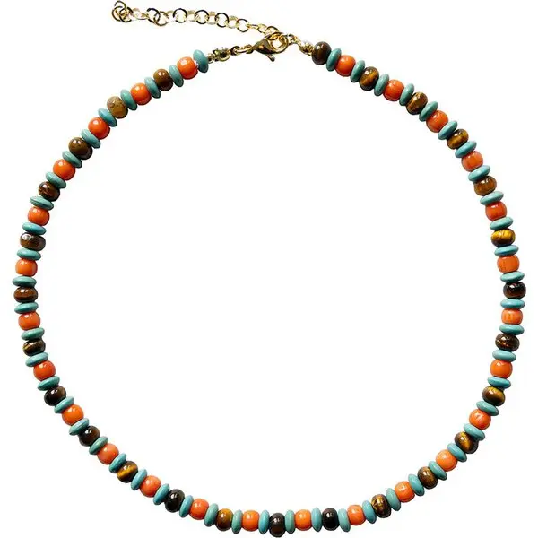 MARLYN SCHIFF Palmer Bead Necklace - Turquoise Coral Multi