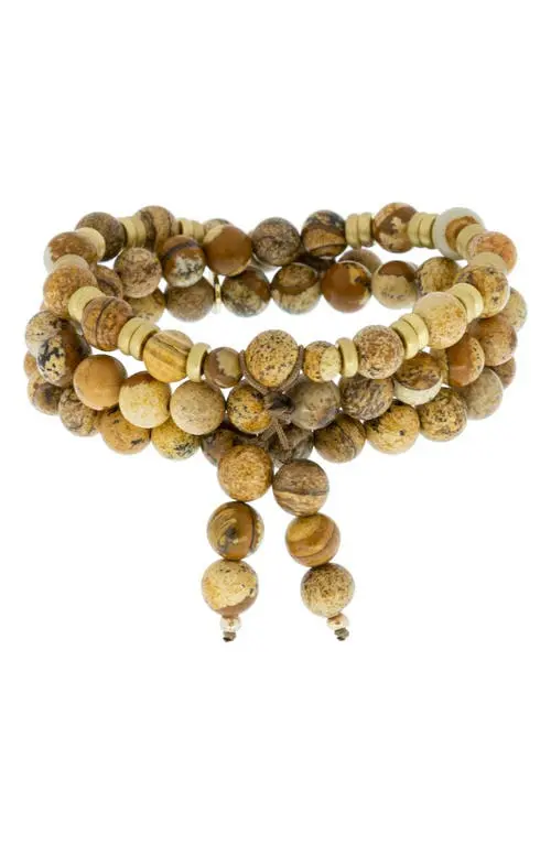 MARLYN SCHIFF Mala Convertible Necklace - Picture Jasper
