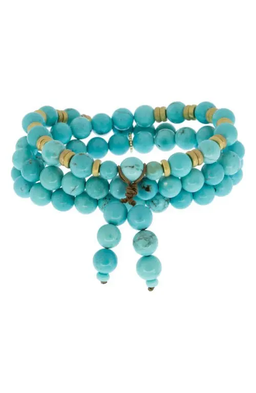 MARLYN SCHIFF Convertible Beaded Necklace/bracelet - Turquoise