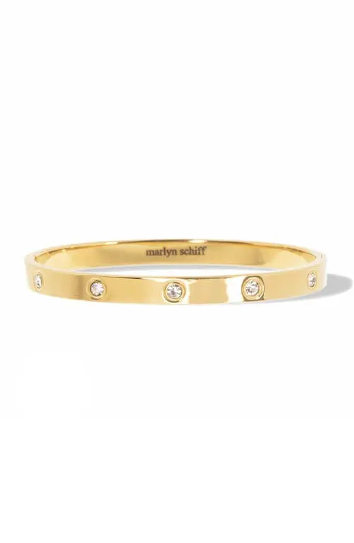 MARLYN SCHIFF Waterproof Cubic Zirconia Bangle Bracelet - Gold