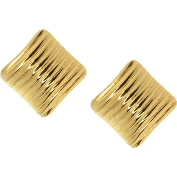 MARLYN SCHIFF Square Stud Earrings - Gold