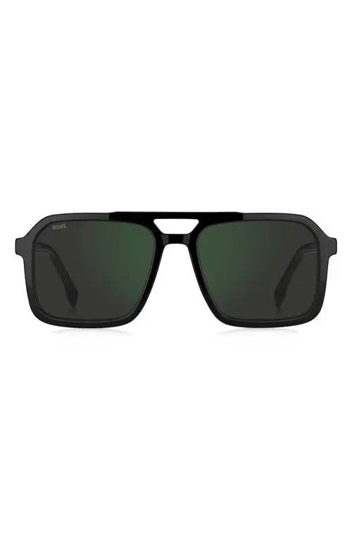 BOSS Square Frame Sunglasses - Black/grey