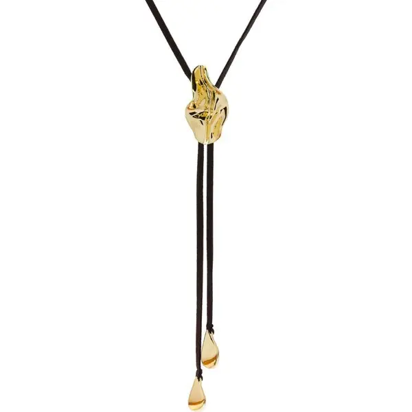 MARLYN SCHIFF Jules Suede Bolo Necklace - Gold