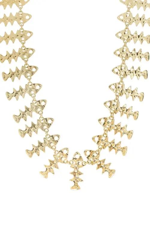 MARLYN SCHIFF Fish Collar Necklace - Gold