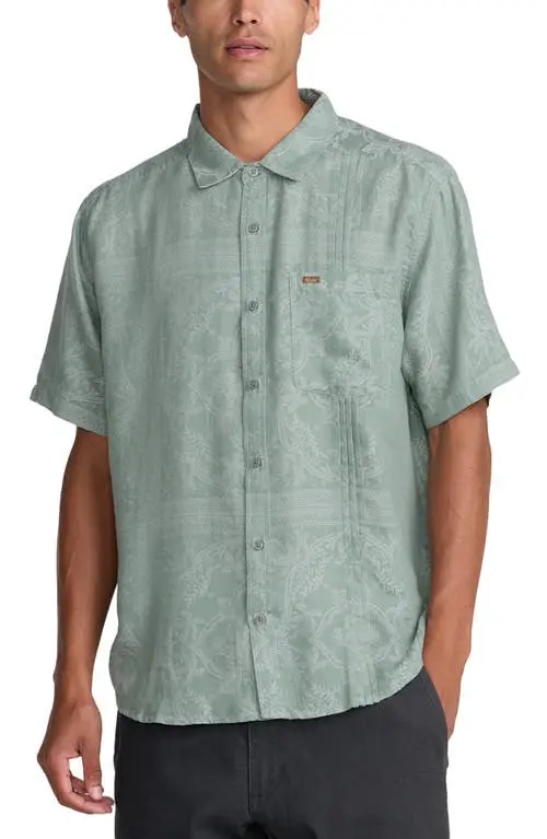 Rvca Mellowist Short Sleeve Button-up Shirt - Jade