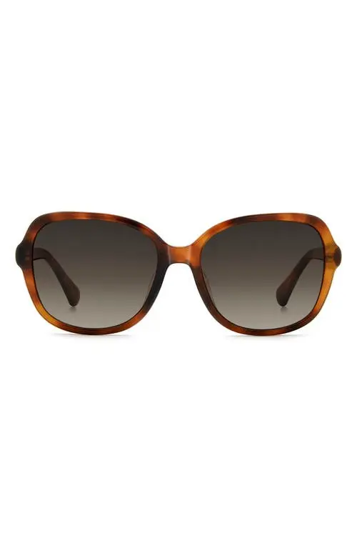 Kate Spade New York Eliza 57mm Gradient Round Sunglasses - Havana/brown