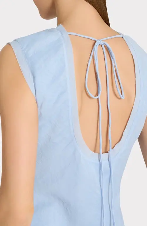 MILLY Linda Scoop Back Midi Dress - Light Blue