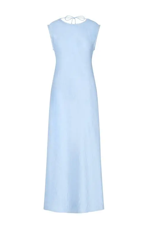MILLY Linda Scoop Back Midi Dress - Light Blue