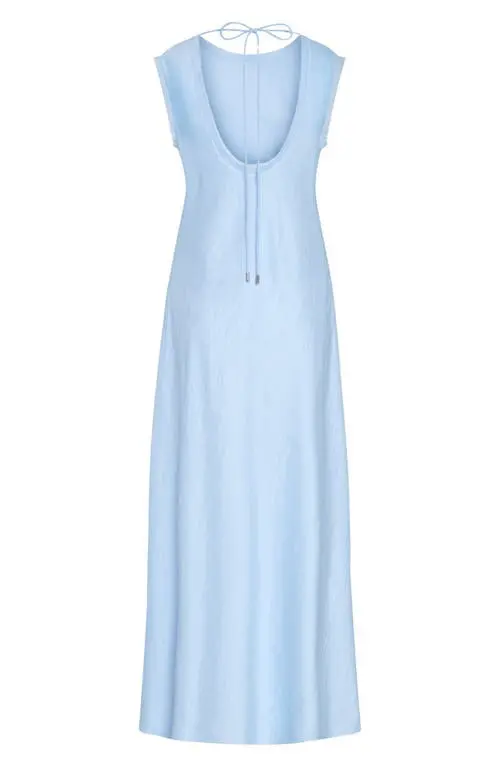 MILLY Linda Scoop Back Midi Dress - Light Blue