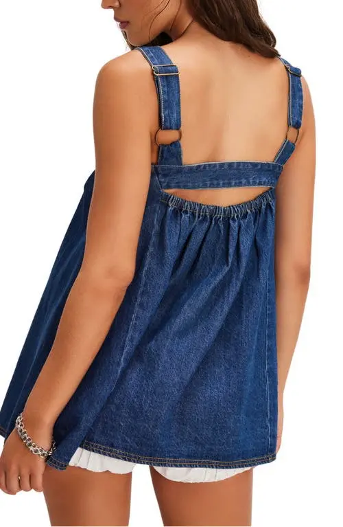 Free People Katie Denim Tunic Top
