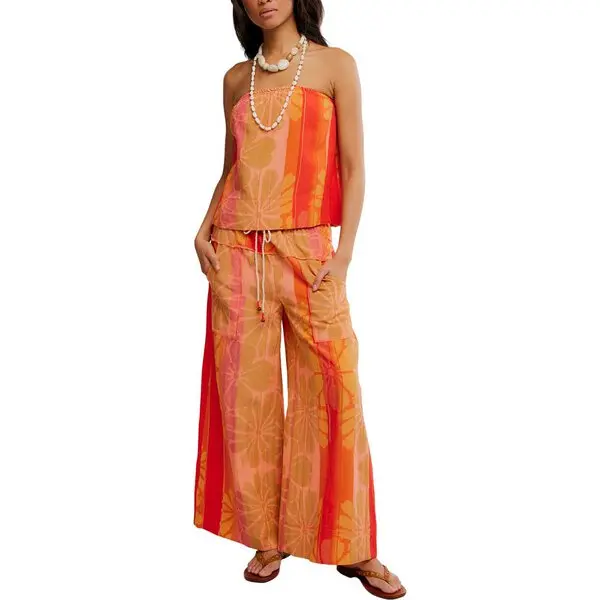 Free People Devella Tube Top & Wide Leg Pants Set - Summer Combo