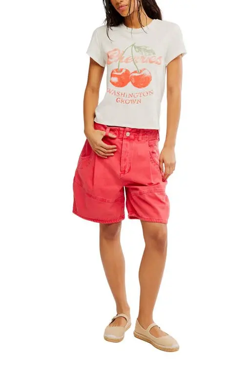 Free People Nova Organic Cotton Blend Graphic T-shirt - Cherry Combo