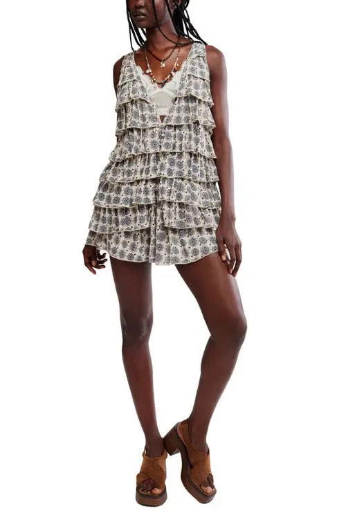 Free People Ruffle Me Up Top & Shorts Set - Shell Combo