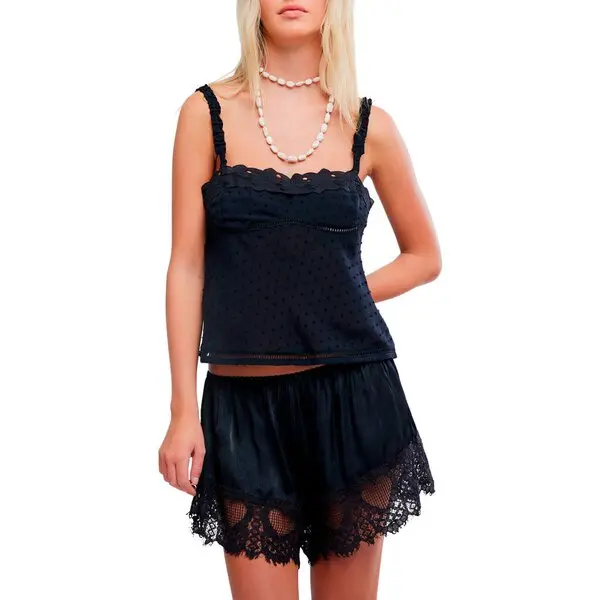 Free People Little Love Dot Tank - Black